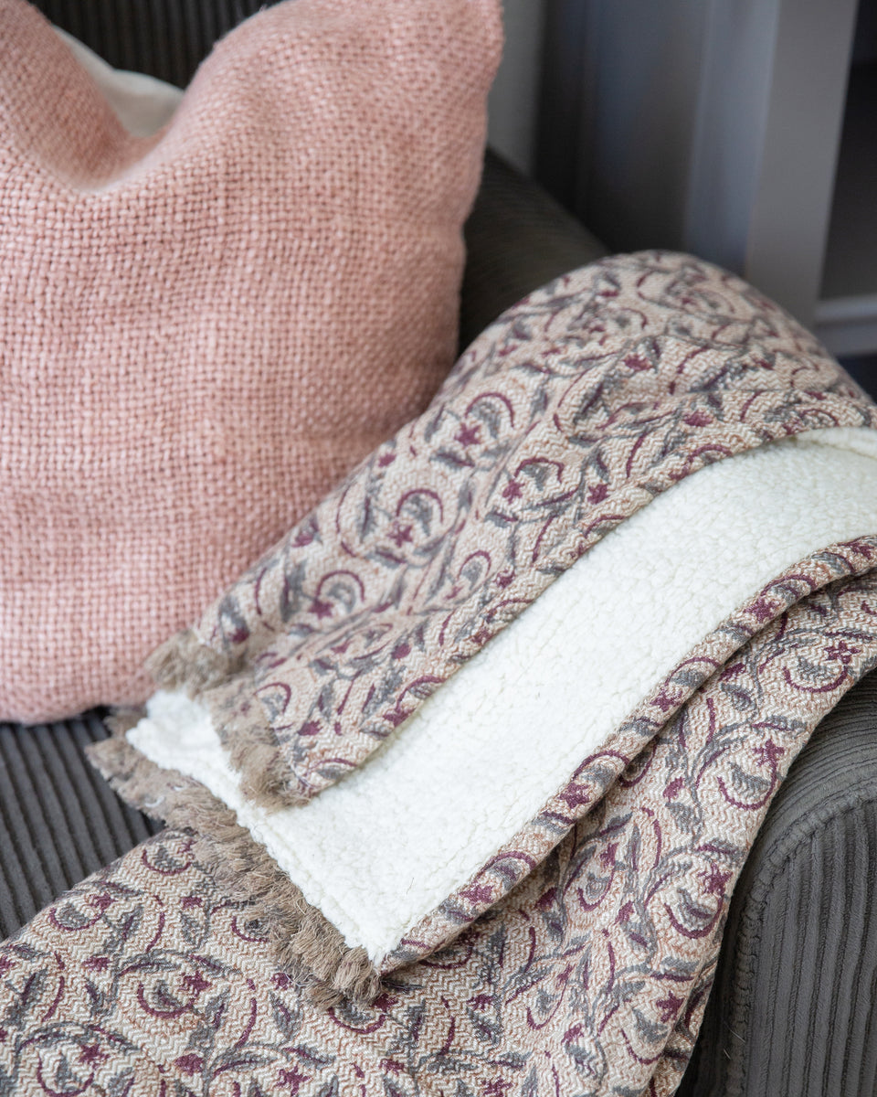 Block Printed Faux Shearling Throws – Arjuna