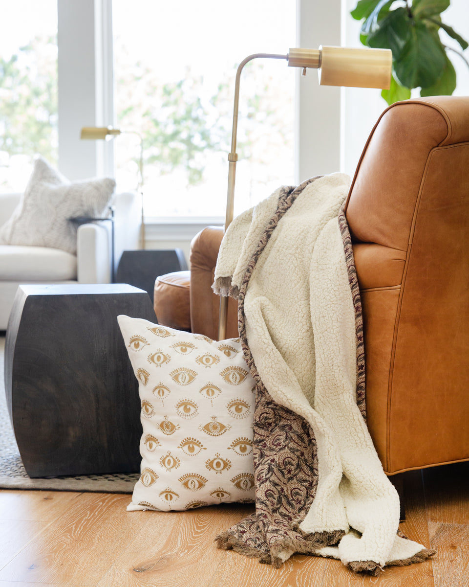 Block Printed Faux Shearling Throws – Arjuna